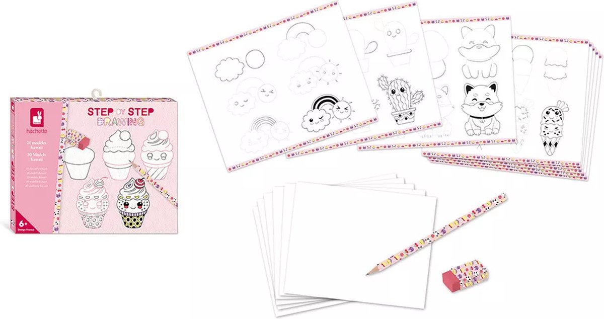 Janod Hachette - Step by Step - Creatief Kawaii Modellen Tekenen - Met ...